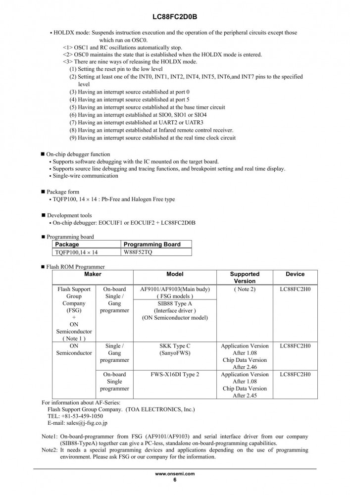 LC88FC2D0B datasheet page 6