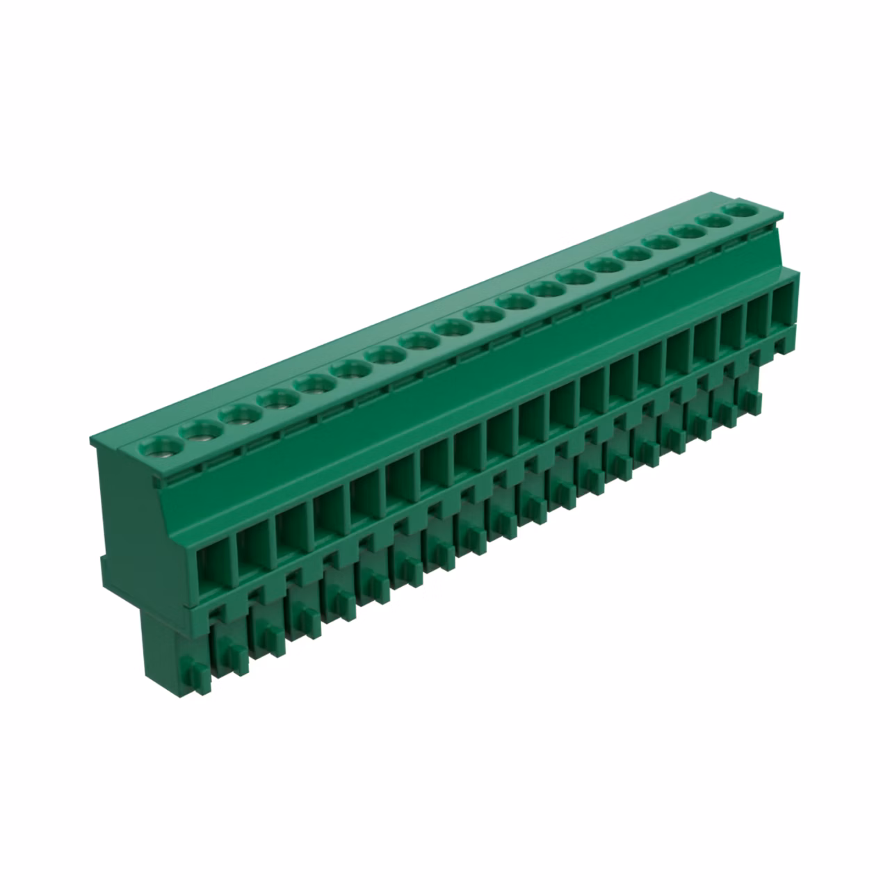 3.50mm Pitch Eurostyle Vertical Plug, with Standard Imprinting, Front Wire Entry, Green Housing, 19 Circuits for sale