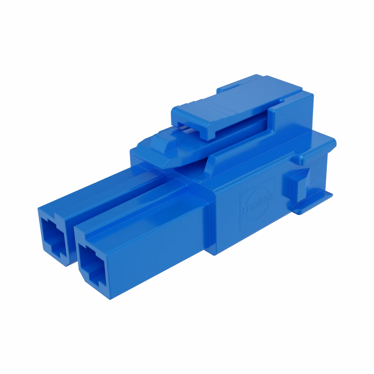 Mega-Fit ColorLock Tangless TPA-Capable Receptacle Housing, Single Row, 2 Circuit, UL 94V-0, Glow-Wire Capable, Blue for sale