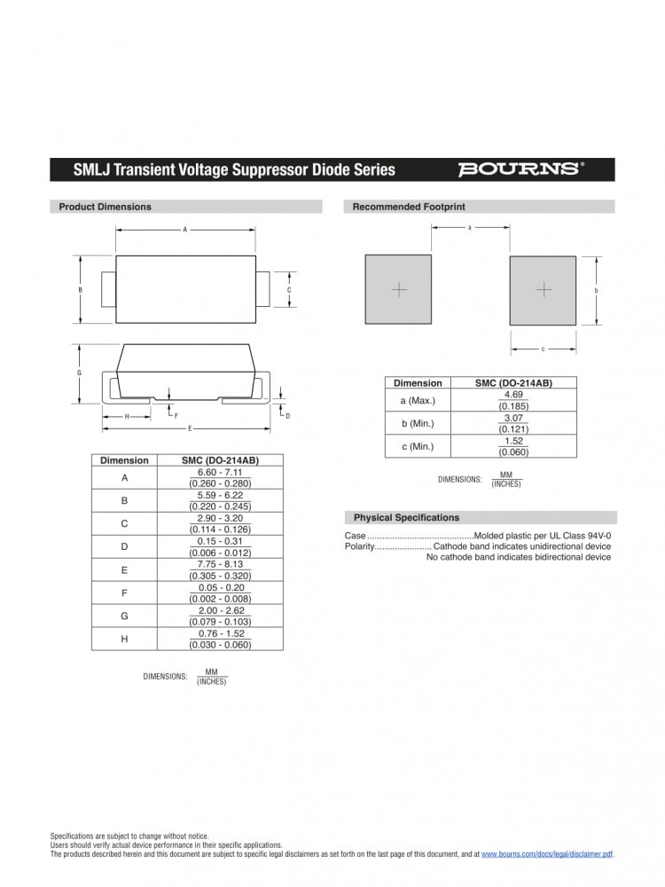 BOURNS SMLJ series datasheet page 3