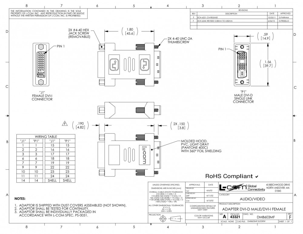 DMB603MF technical document preview
