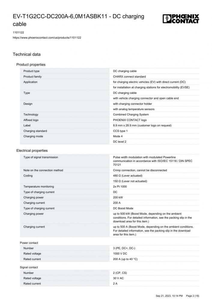 Phoenix Contact 1101122 technical document page 2