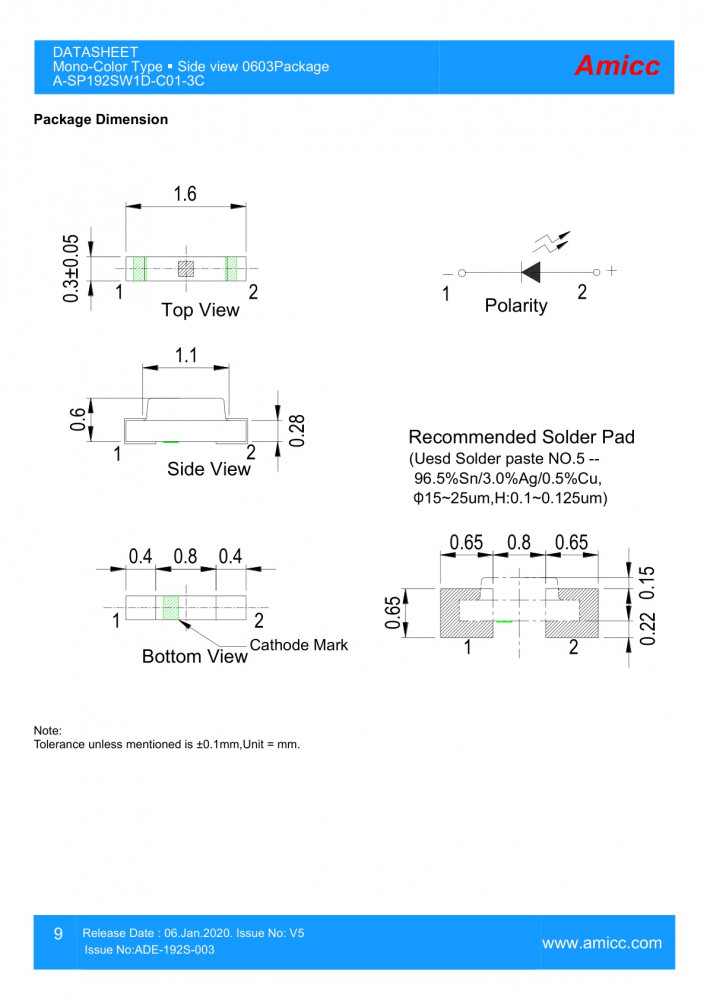 A-SP192SW1D-C01-3C datasheet page 9