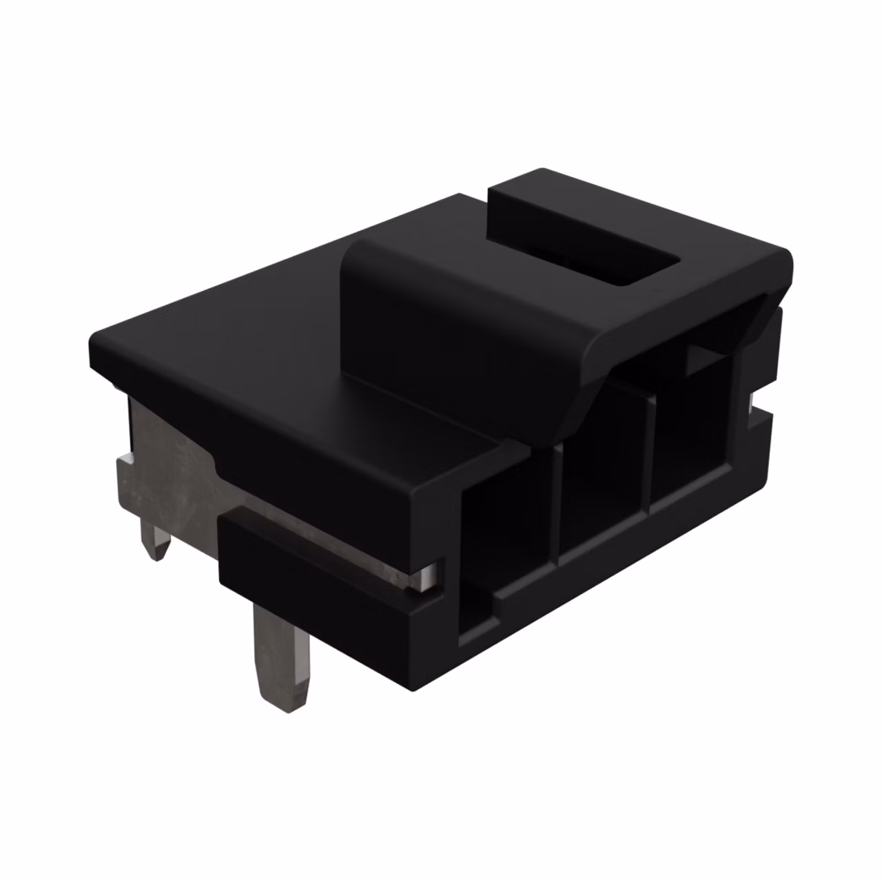 Ultra-Fit Right-Angle Header with Solder Nail, 3.50mm Pitch, Single Row,  3 Circuits, Tin (Sn) Plating, Natural, Glow-Wire Capable, Tray