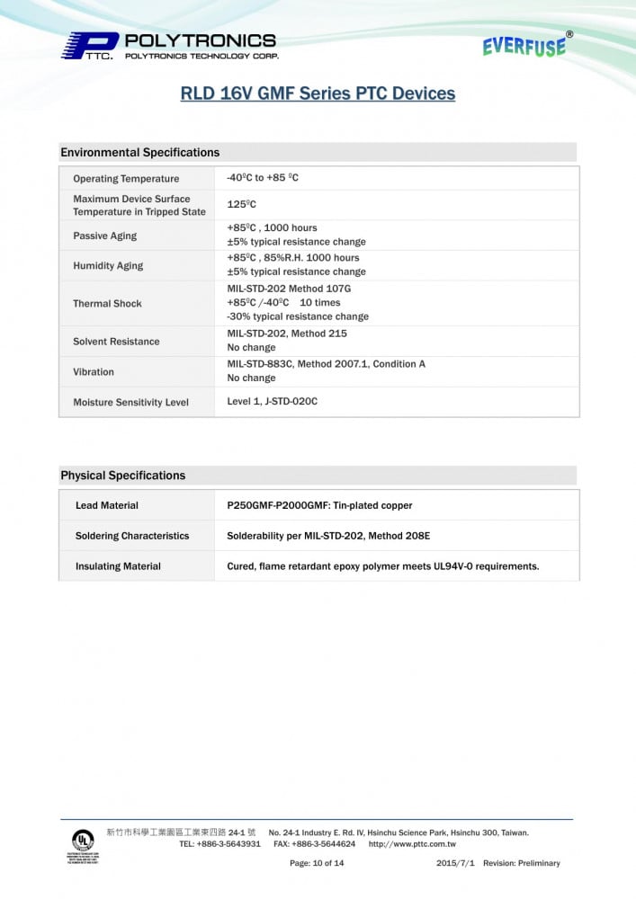 RLD16P700GMF datasheet page 10