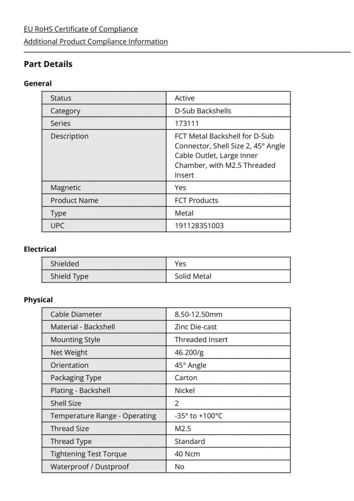 MOLEX 1731110300 technical document page 2