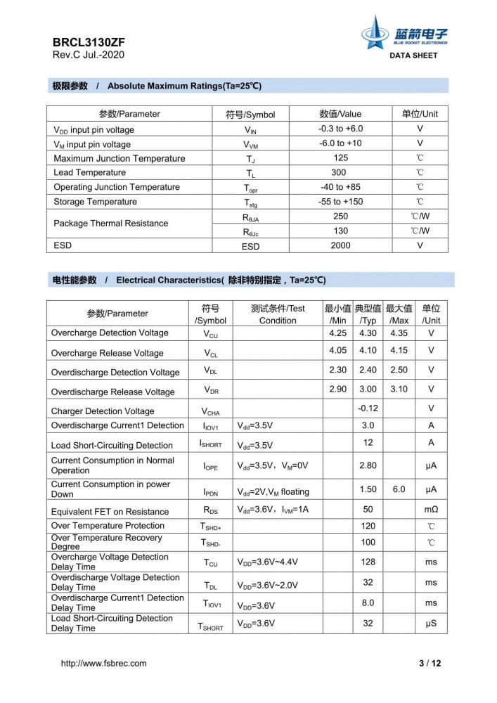 BRCL3130ZF datasheet page 3