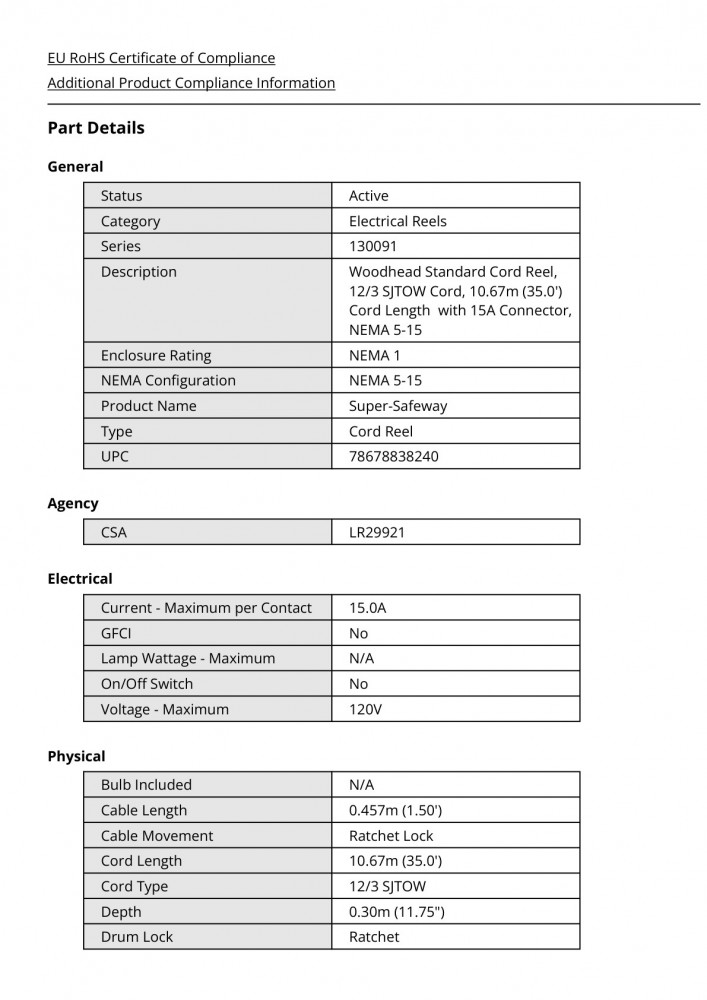 Molex Woodhead 130091-0087 technical document page 2