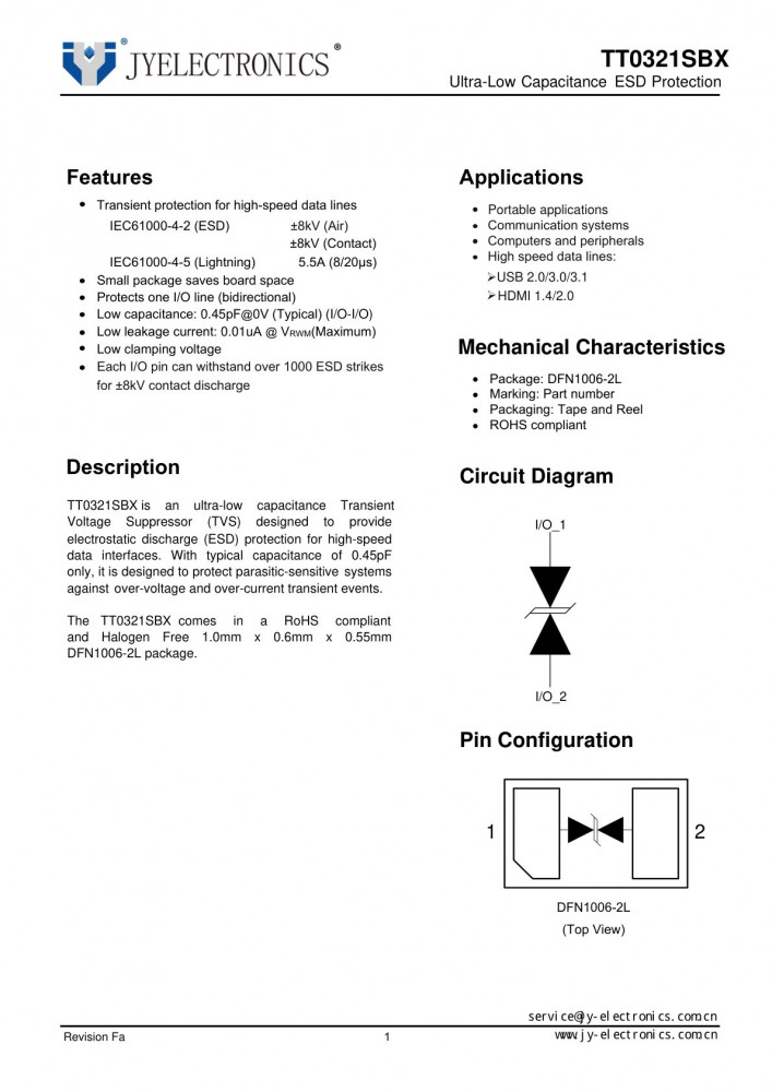 TT0321SBX datasheet page 1