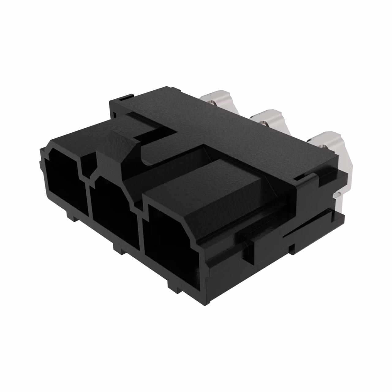 Mini-Fit Sr. Right-Angle Header, 10.00mm Pitch, Single Row, 3 Circuits, 3.50mm Tail Length, for 1.57mm PCB, Silver (Ag) Plating, without Clip for sale