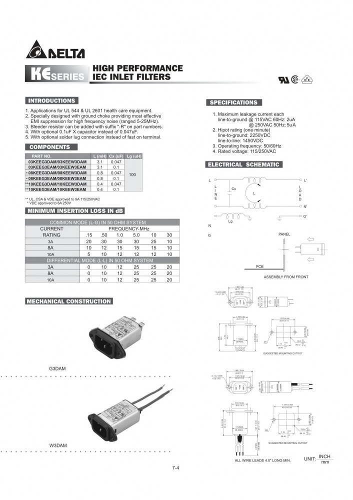 DELTA G3 series technical document page