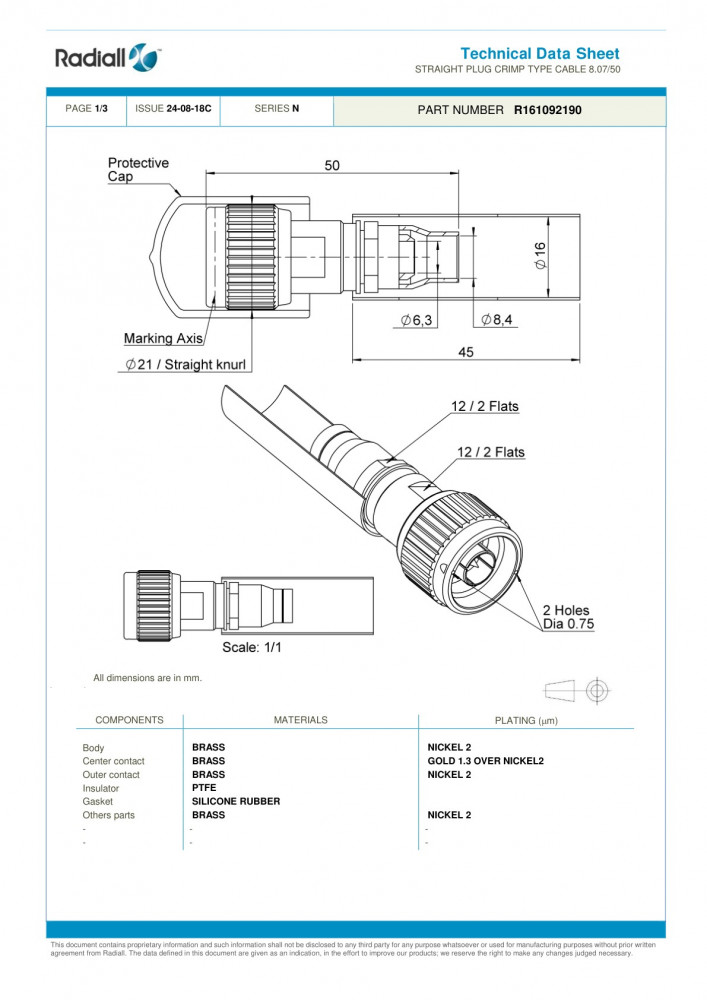 R161092190 specification, page 1