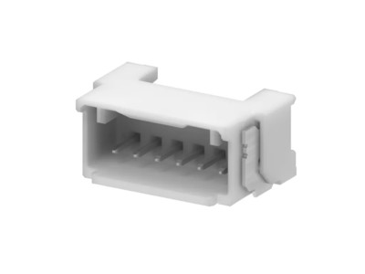Micro-One Wire-to-Board Header, Right-Angle, 2.00mm Pitch, Single Row, Glow-Wire Capable, Surface Mount, 7 Circuits, Tin-Bismuth Plating, Black