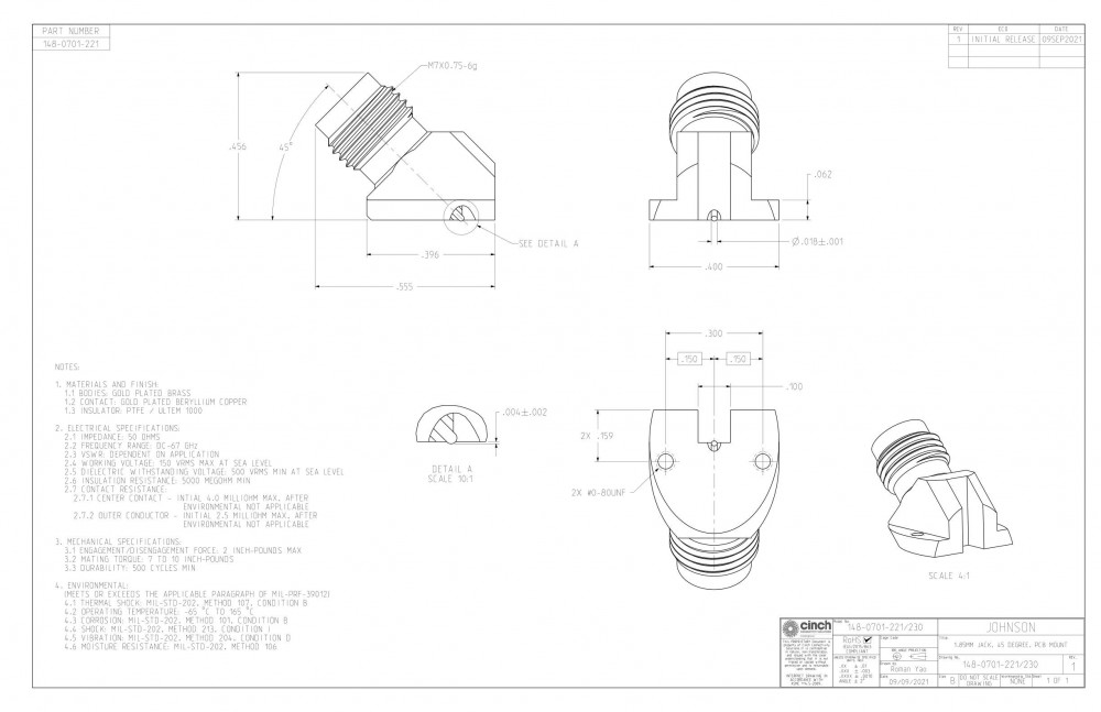 Bel Fuse 148-0701-221 technical drawing