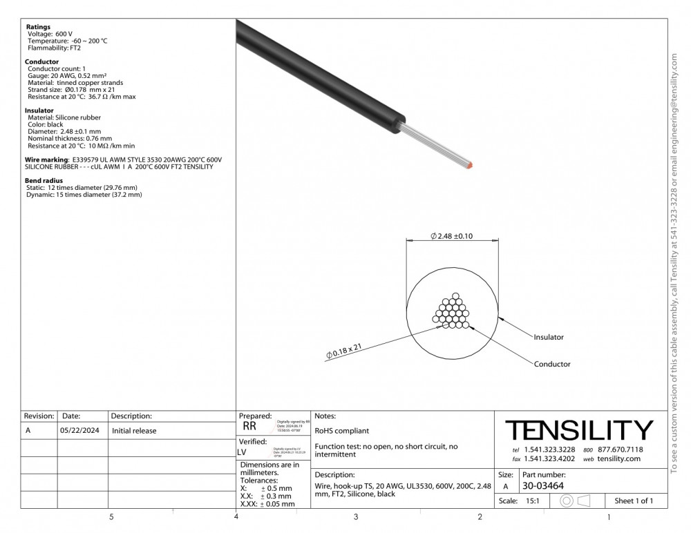 Tensility International 30-03464 product drawing