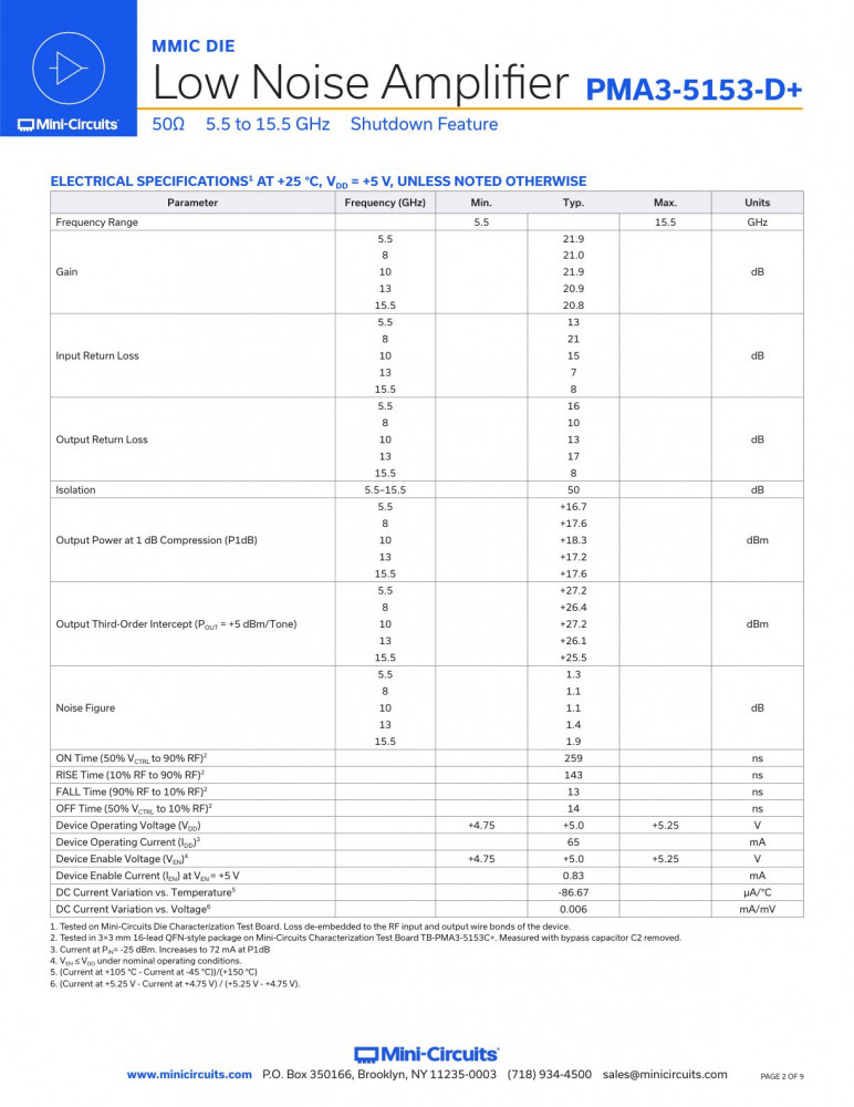 PMA3-5153-DG+ specification document preview, page 2
