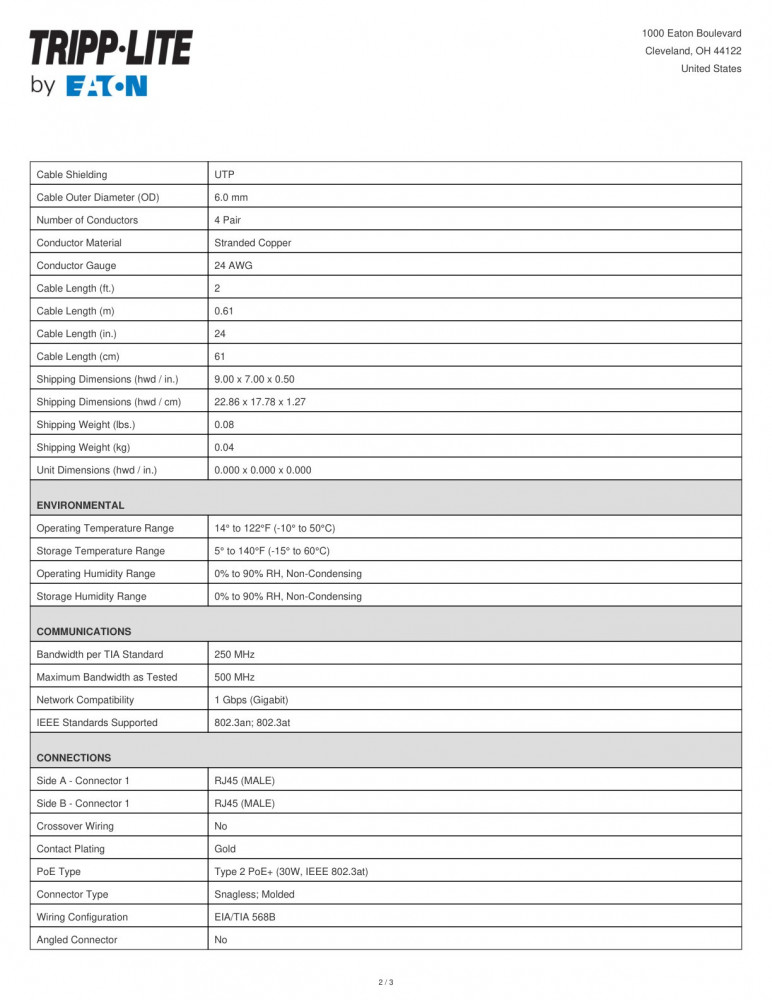 EATON N201-002-YW technical document page 2