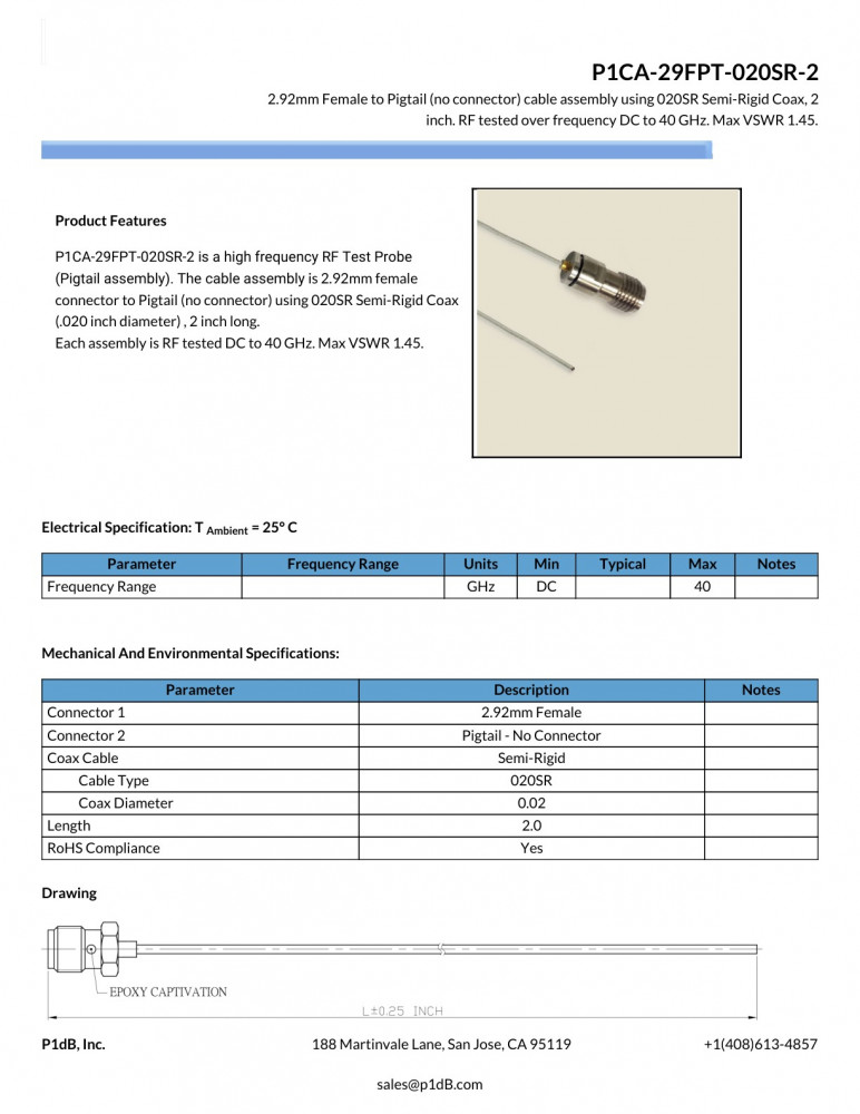 P1CA-29FPT-020SR-2 product visual, image 1