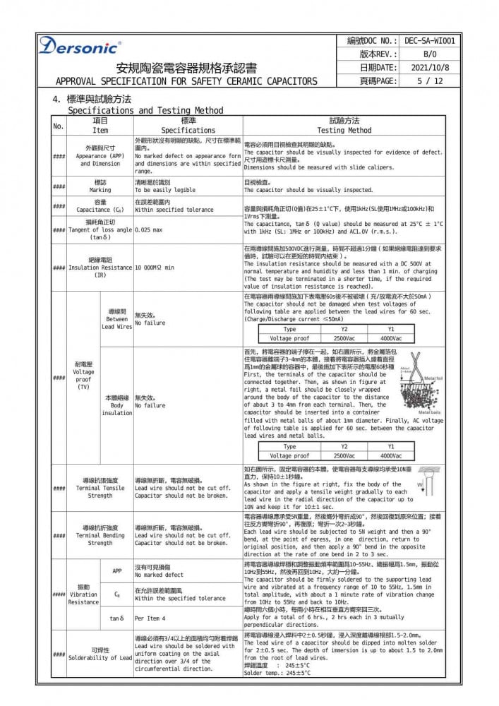 Dersonic approval specification page 6
