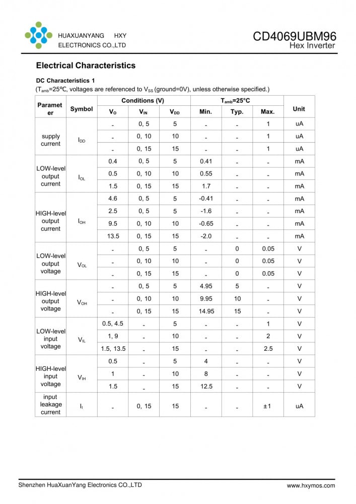 CD4069UBM96-HXY datasheet page 4