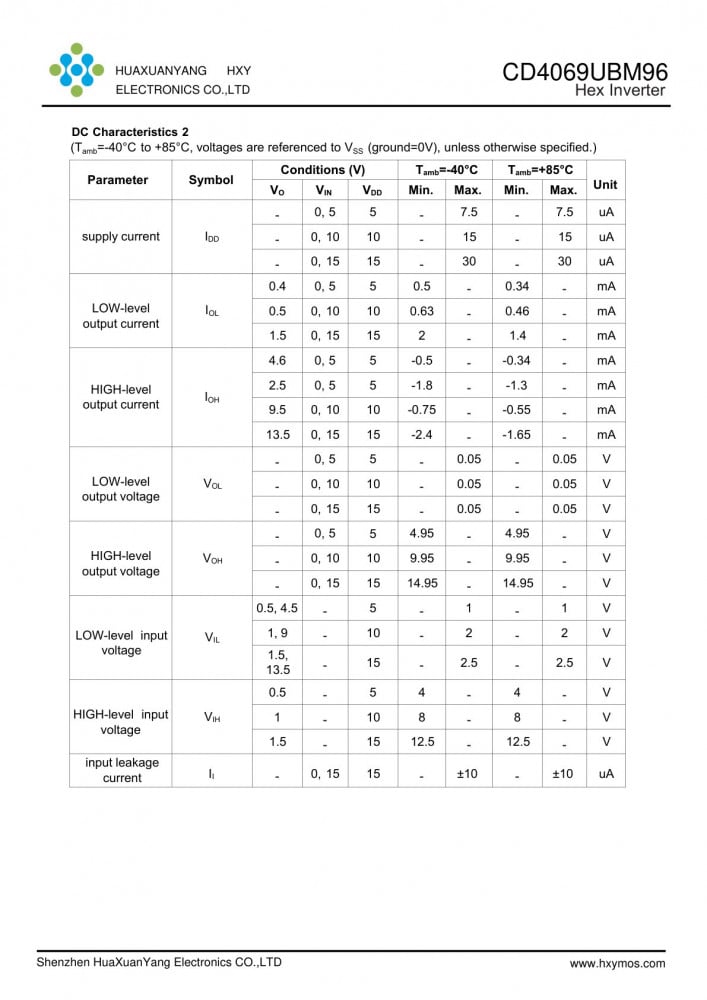 CD4069UBM96-HXY datasheet page 5