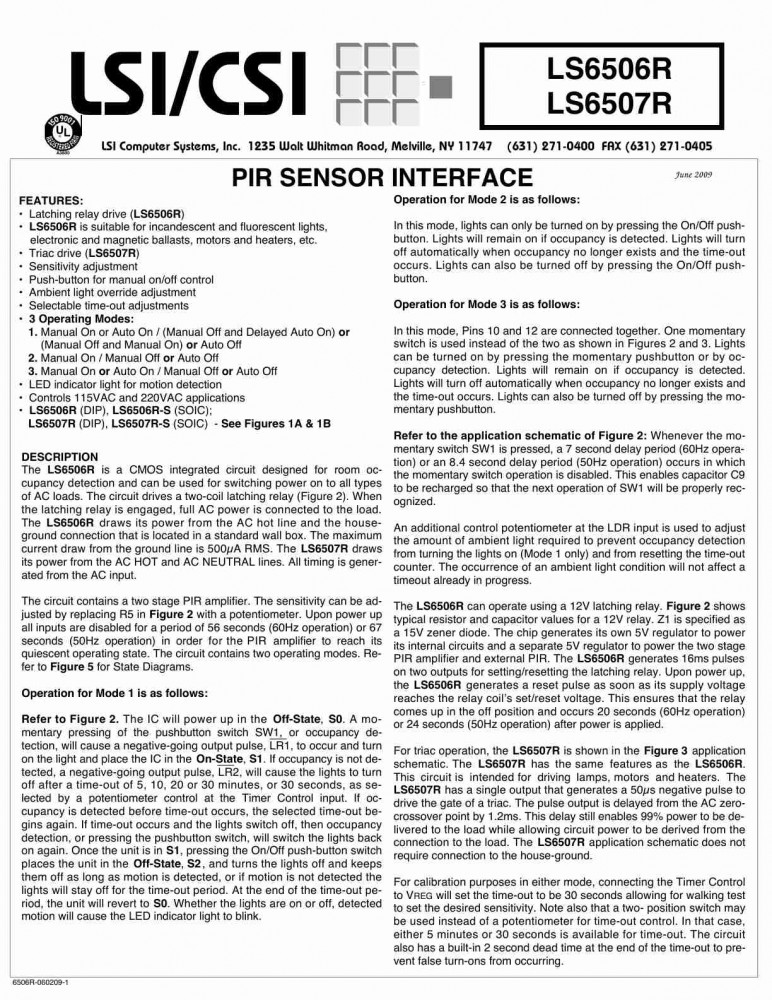 LS6507R datasheet page 1