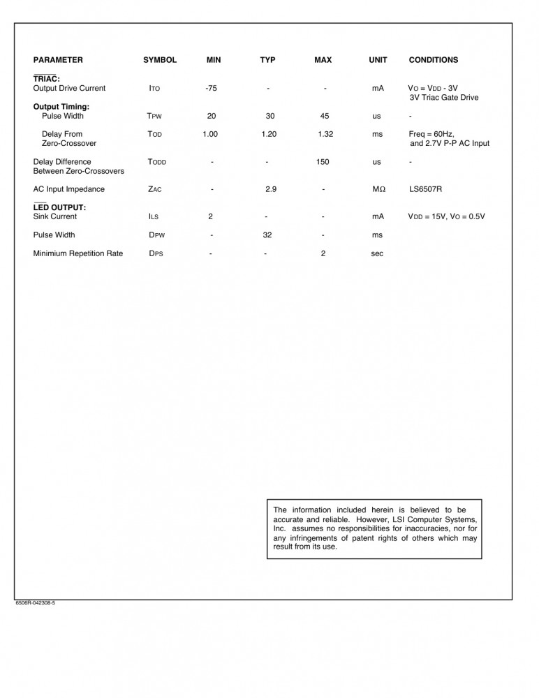 LS6507R datasheet page 5