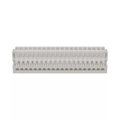 Appli-Mate RAST 2.5 IDT Housing, 2.50mm Pitch, with Side Latches, Female, 20 Circuits, Position Keys A & U Removed, Polarizing Ribs Between 1/2 and 18/19 for sale
