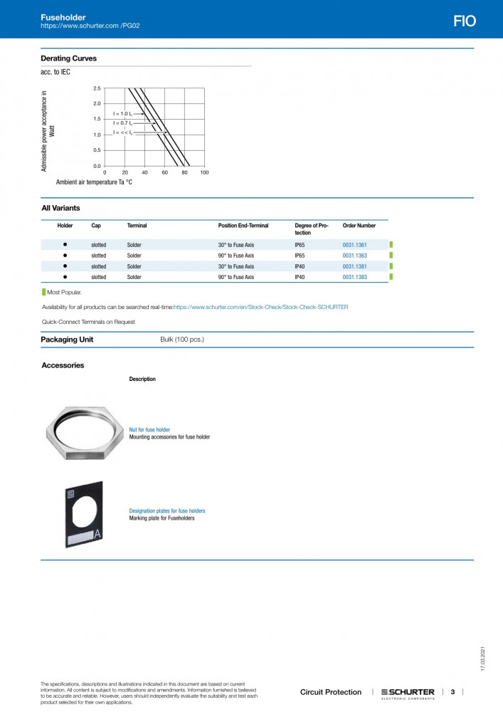 SCHURTER 0031.1371 datasheet page 3