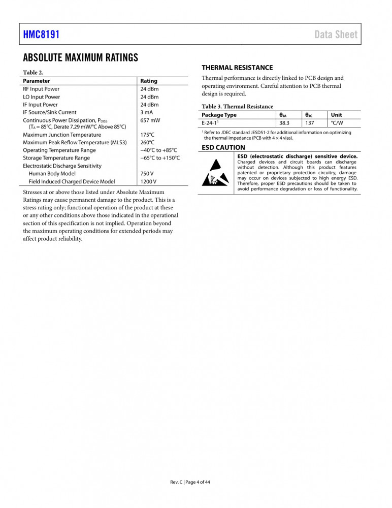 HMC8191 datasheet page 4