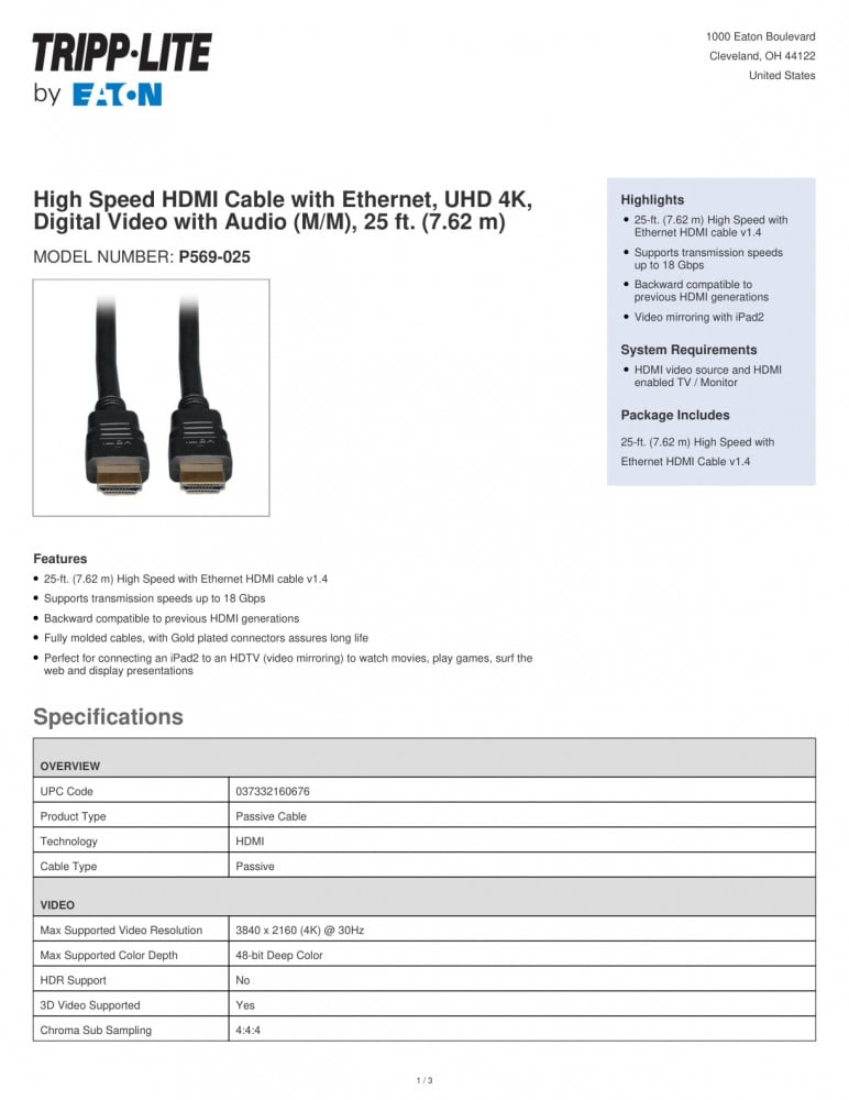 P569-025 technical document page 1