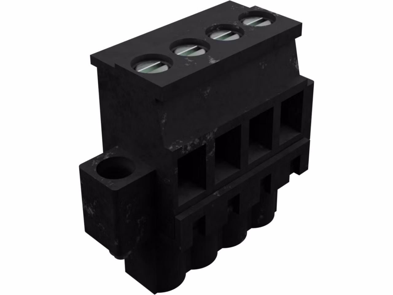 5.00mm Pitch Eurostyle Vertical Plug, with Retention Screws and Reverse Imprinting, Rear Wire Entry, Black, 4 Circuits for sale