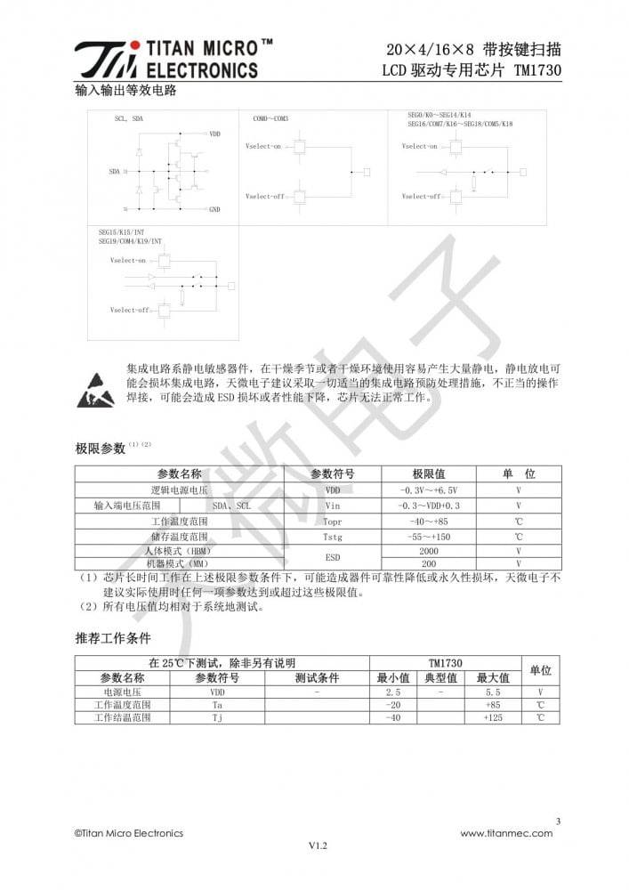 TM1730 datasheet page 3
