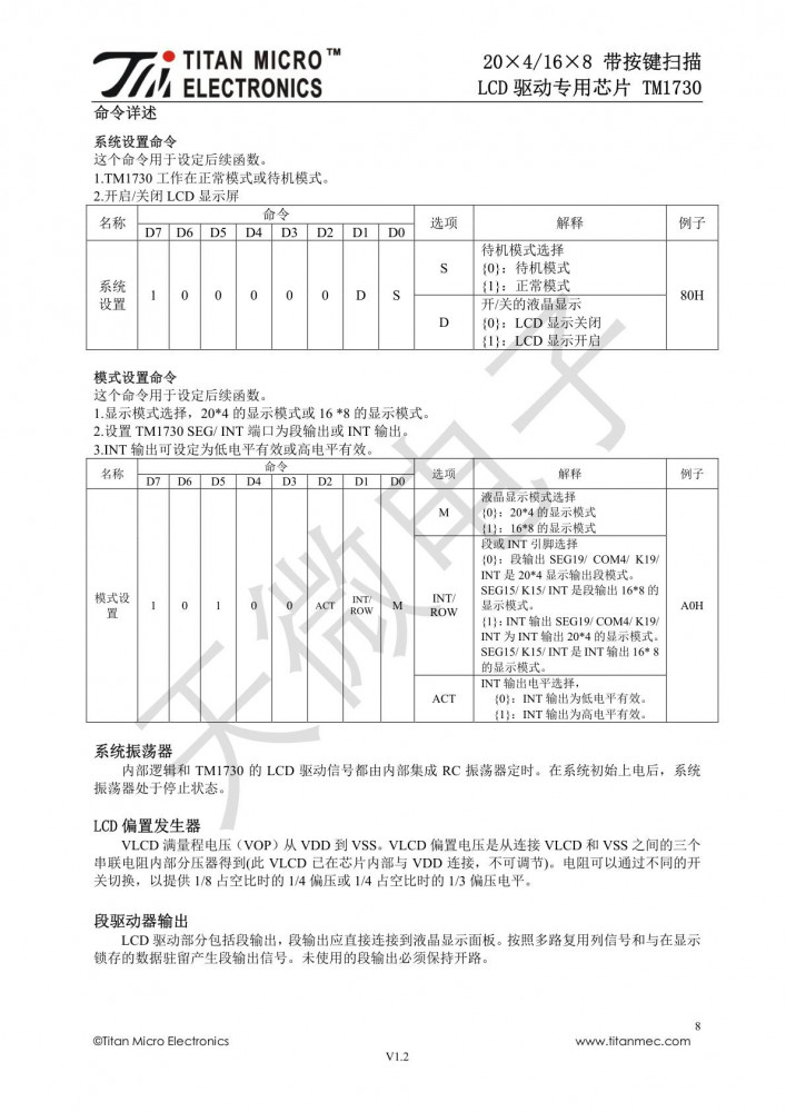 TM1730 datasheet page 8