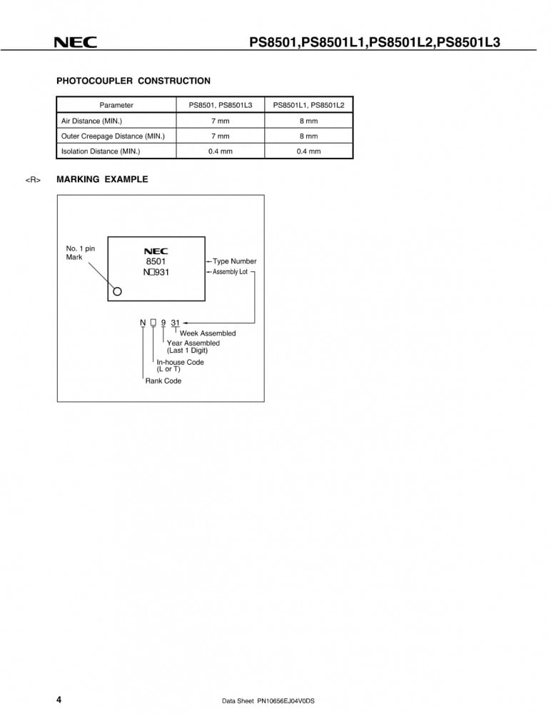 PS8501 datasheet page 4