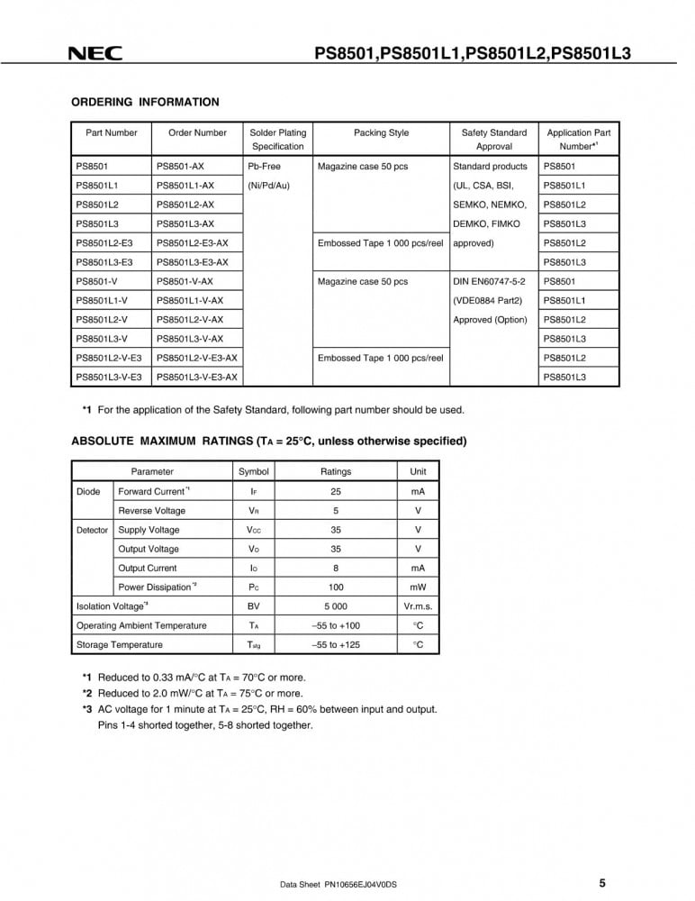 PS8501 datasheet page 5
