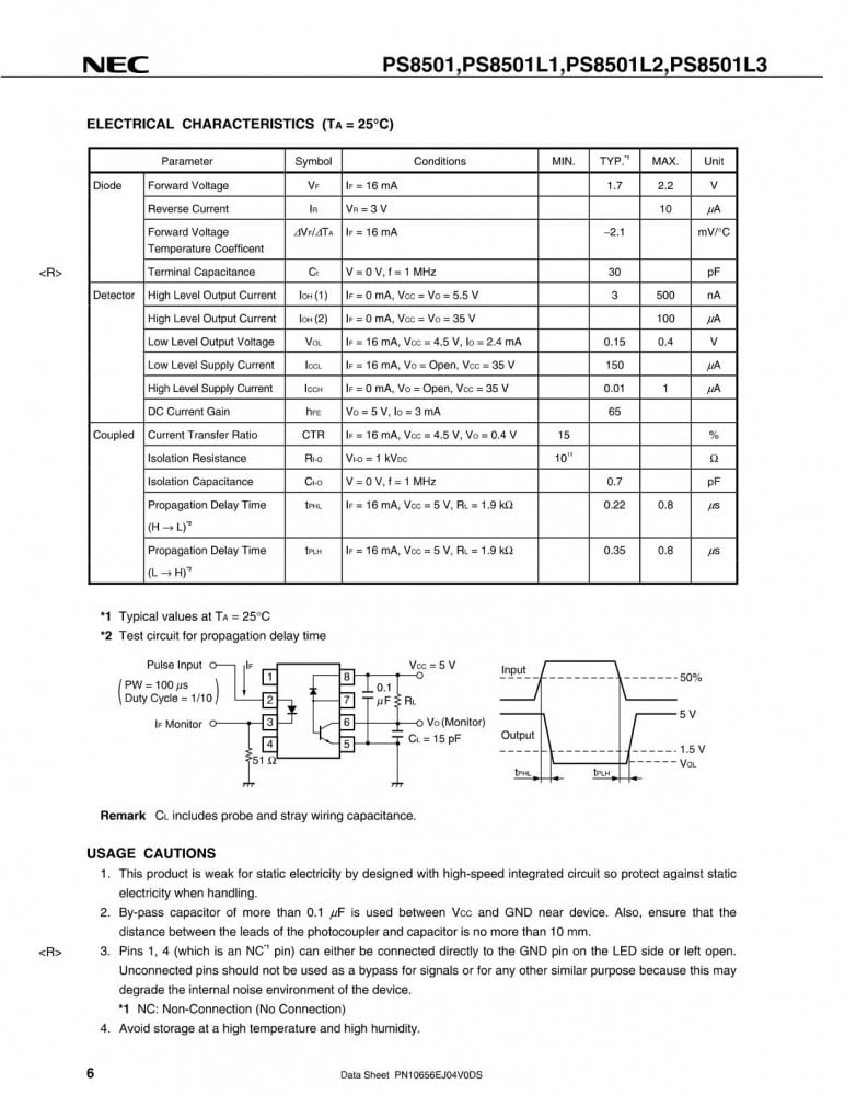 PS8501 datasheet page 6