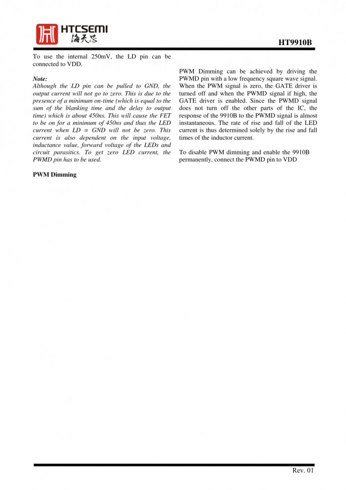 HT9910BRZ datasheet page 6