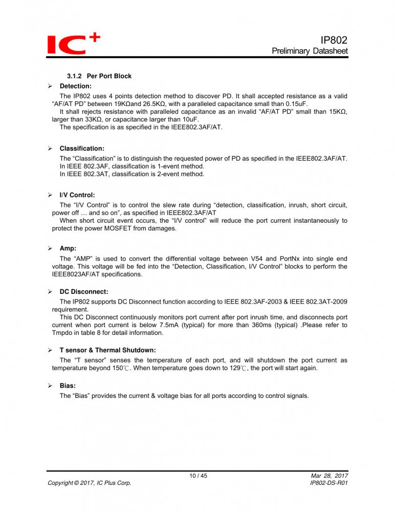 IP802 datasheet page 10