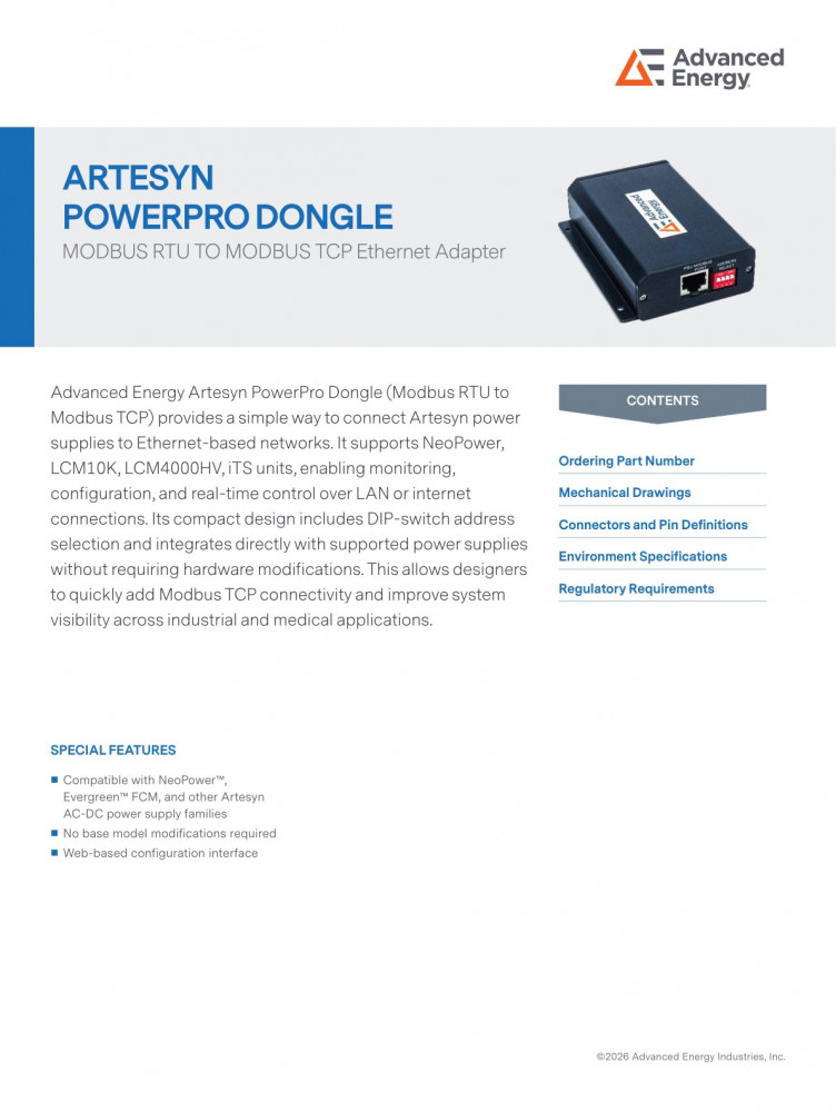 PowerPro Modbus adapter document page 1