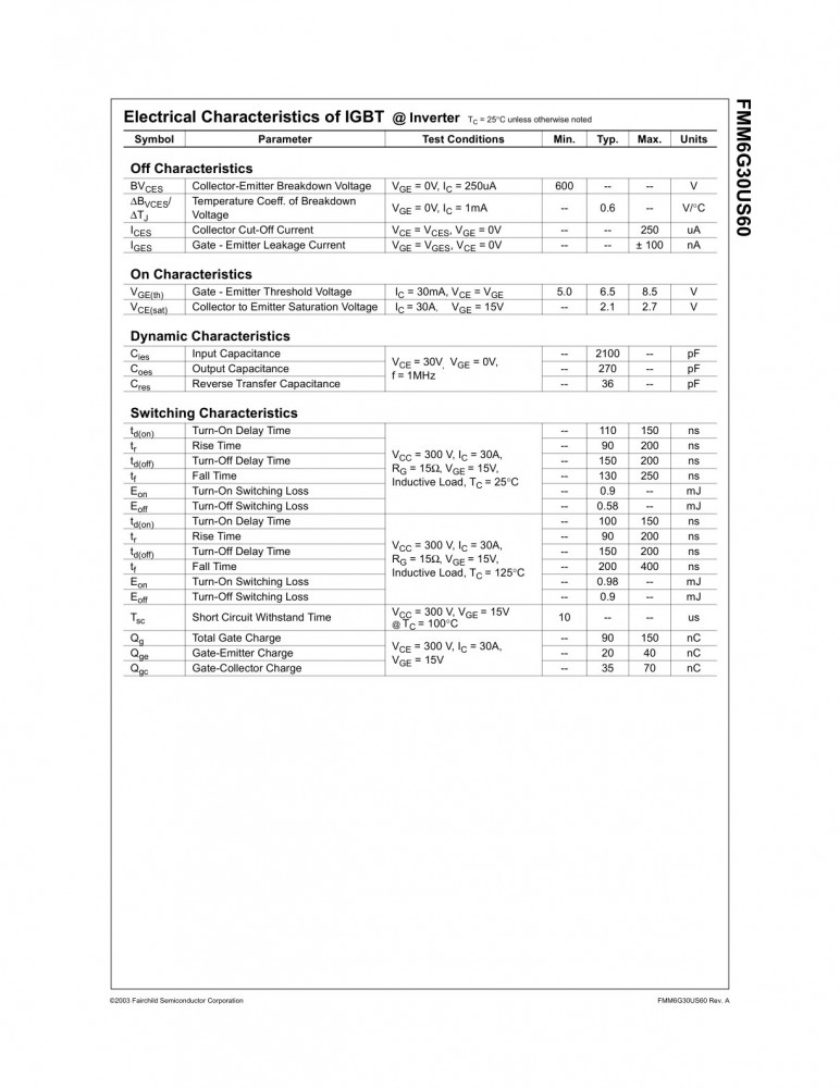 FMM6G30US60 datasheet page 2