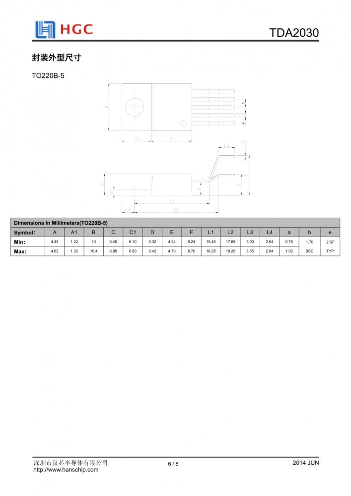 TDA2030TBG datasheet page 6