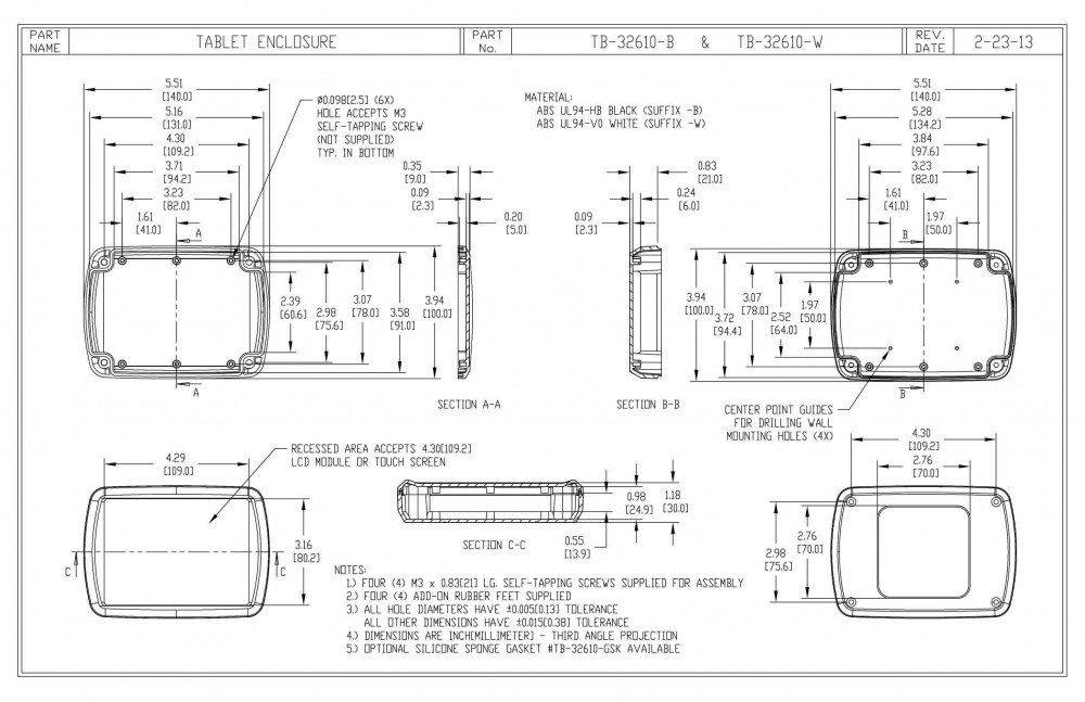 TBG-32610-W product drawing preview