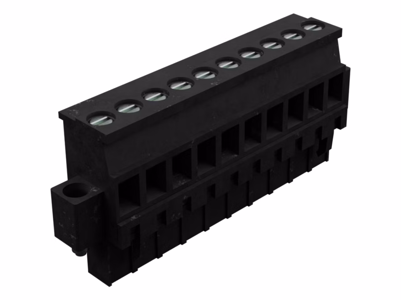 5.00mm Pitch Eurostyle Vertical Plug, with Retention Screws and Reverse Imprinting, Front Wire Entry, Gold (Au) Plated, Black, 10 Circuits for sale
