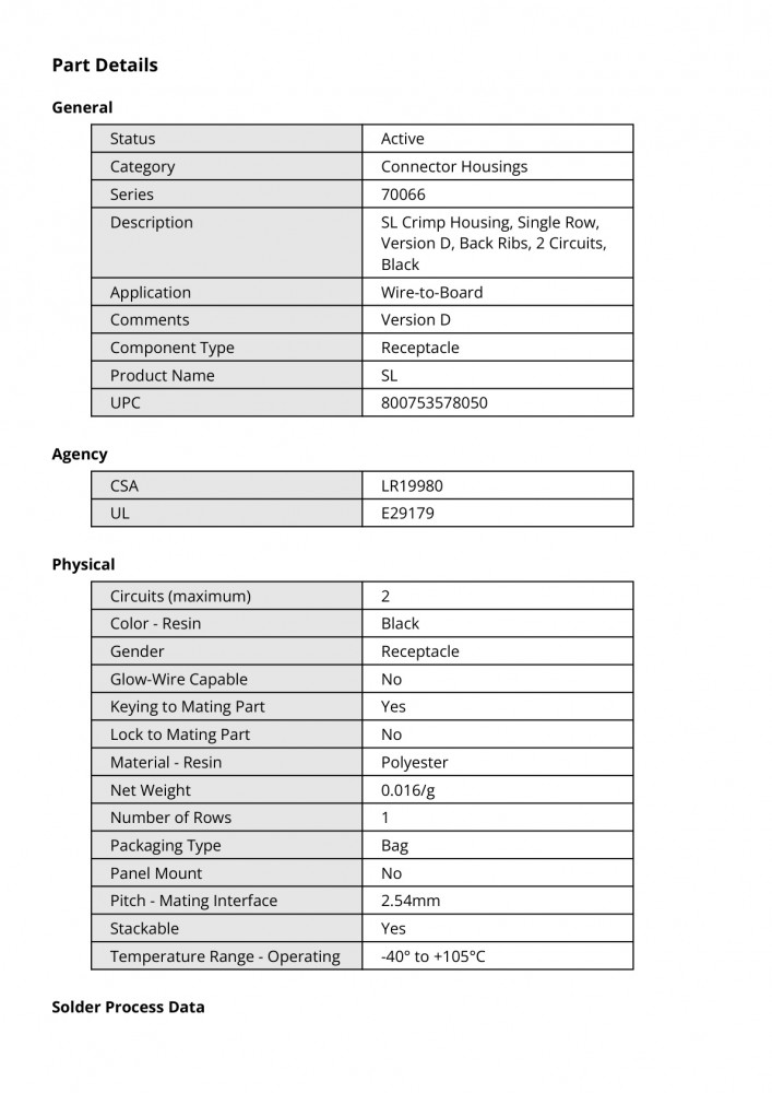 MOLEX 50579302 technical document page 2
