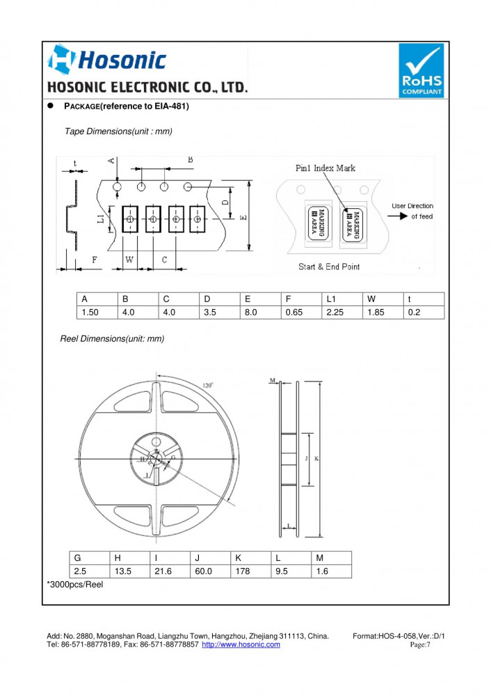 HOSONIC E1SB50E00000DE specification page 7