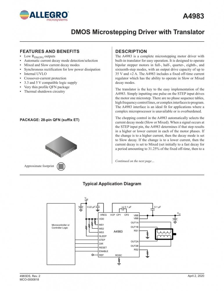 A4983SETTR-T datasheet page 1