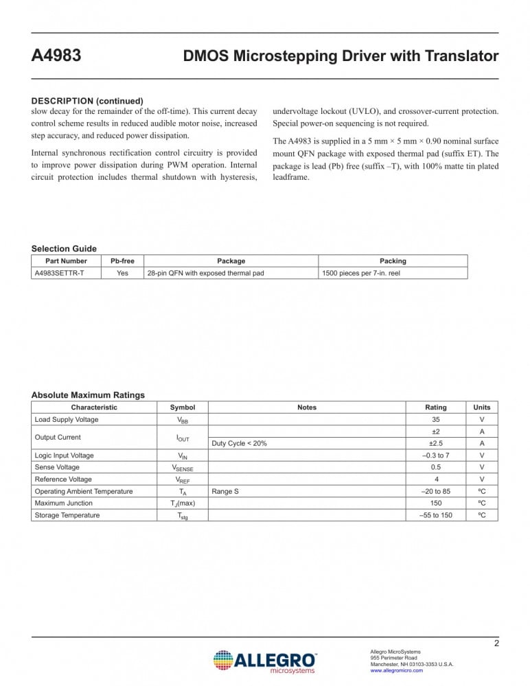 A4983SETTR-T datasheet page 2