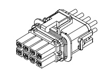 2.50mm, 3.50mm CMC Header, Right-Angle, 48 Position, 1 Port, Black, Peg,  Lead-Free
