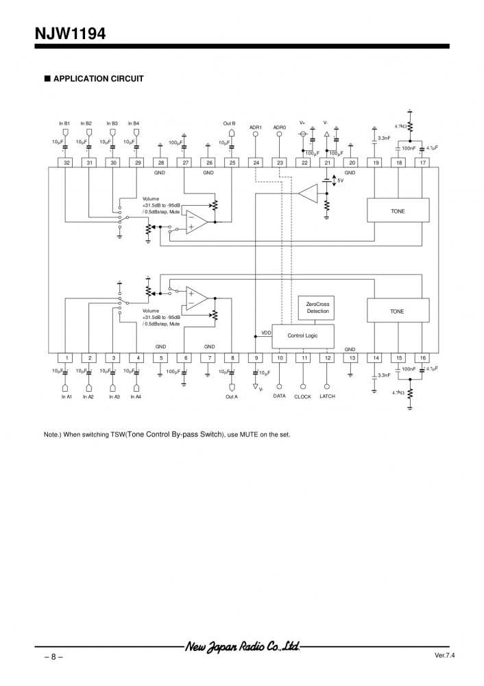 NJW1194 datasheet page 8